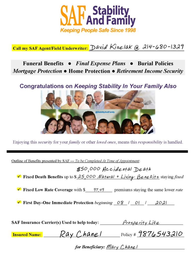 SAF Final Expense (FE) Success Recipe - Trainings by TZG SAF